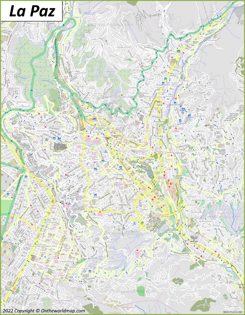 Mapa de La Paz | Bolivia | Mapas Detallados de Nuestra Señora de La Paz