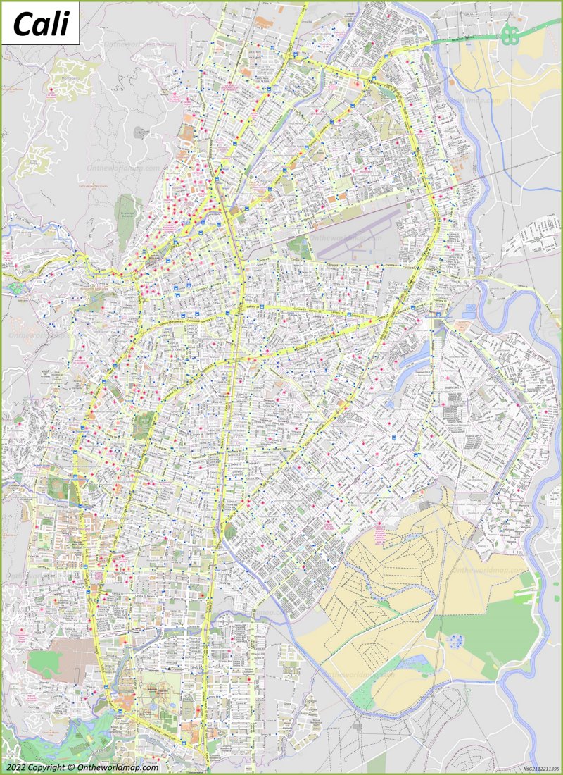 Mapa de Cali | Colombia | Mapas Detallados de Santiago de Cali