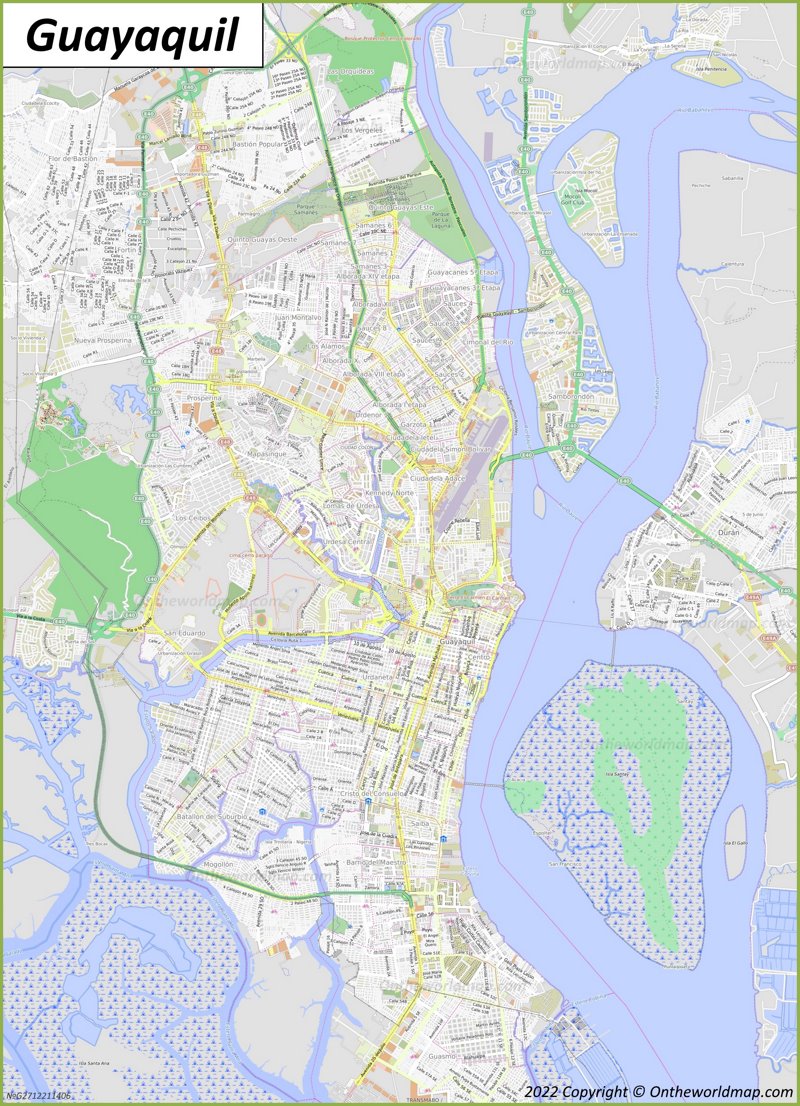 Mapa de Guayaquil | Ecuador | Mapas Detallados de Santiago de Guayaquil