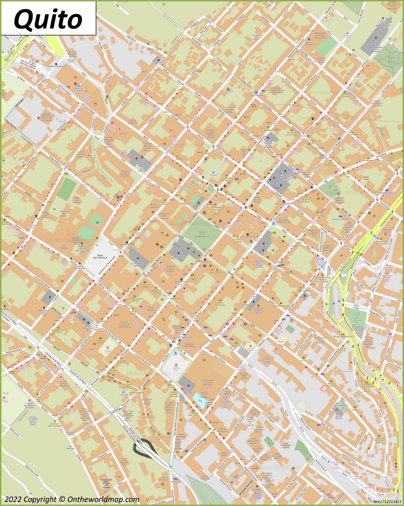 Mapa de Quito | Ecuador | Mapas Detallados de San Francisco de Quito