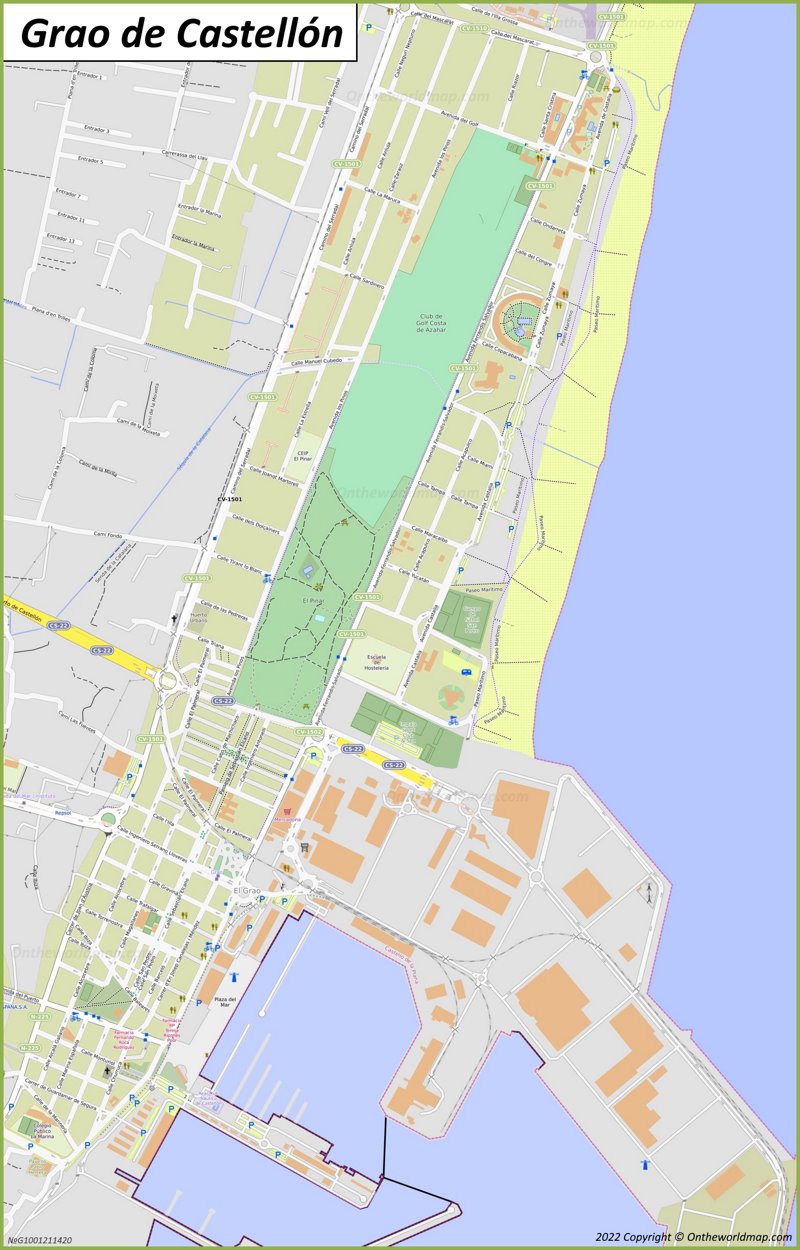 Castellón de la Plana Mapa | España | Mapas Detallados de Castellón de ...